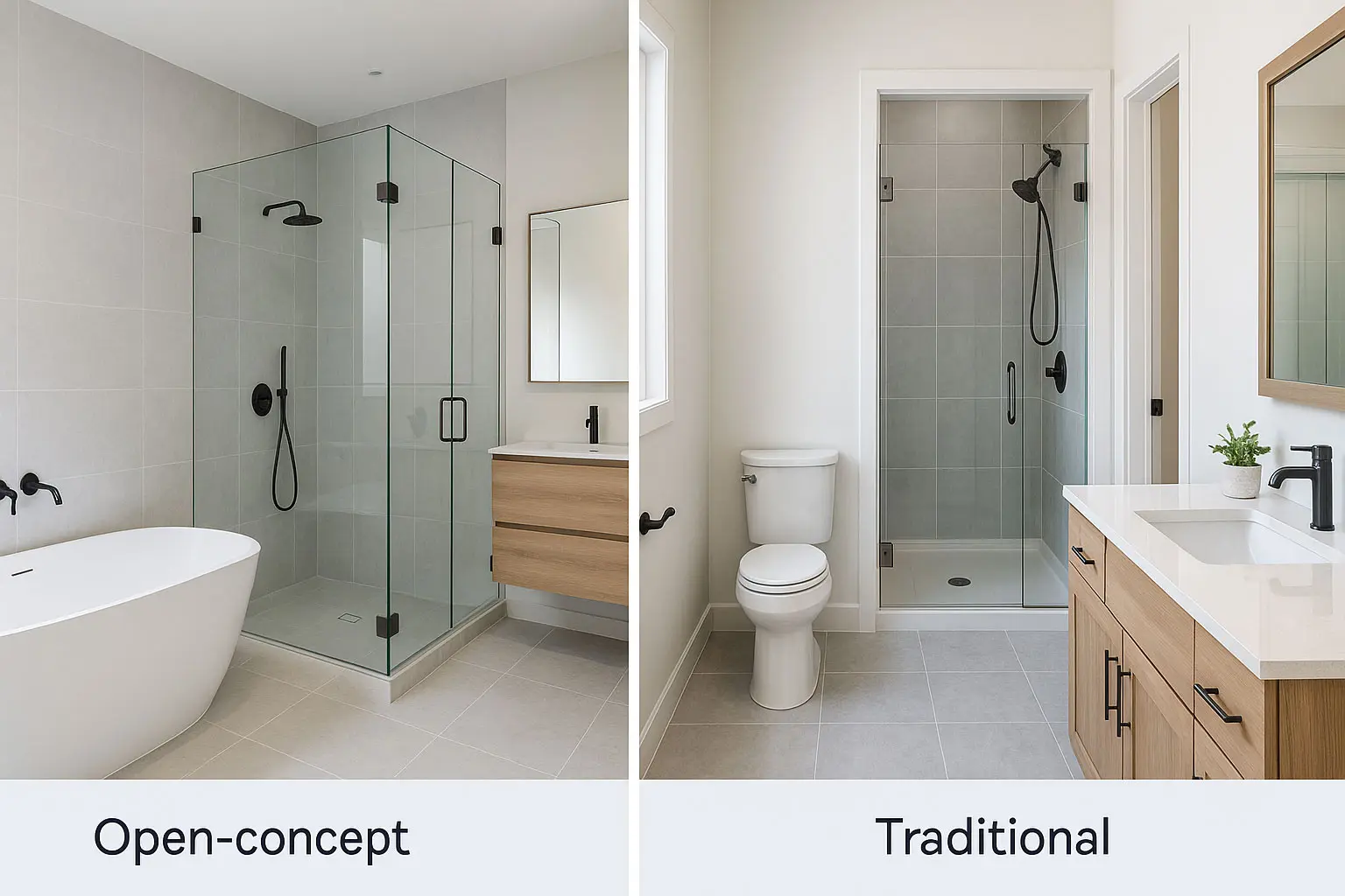 The Pros and Cons of Open-Concept Bathroom Designs - Bathtub Made New