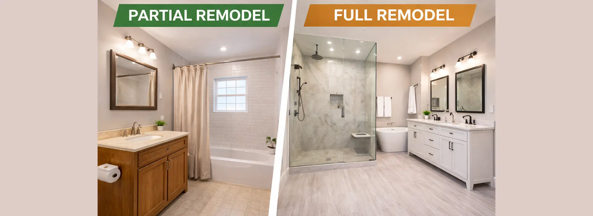 Partial vs Full Bathroom Remodel: What Do You Need?